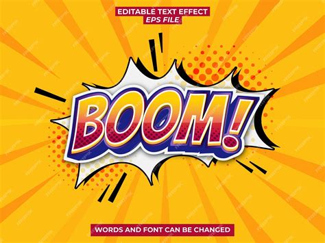 Premium Vector | Boom comic style text effect font editable typography vector template