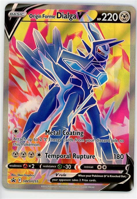 Pokemon Origin Forme Dialga V Swsh255 Black Star Promo Full Art Nm Froggers House Of Cards