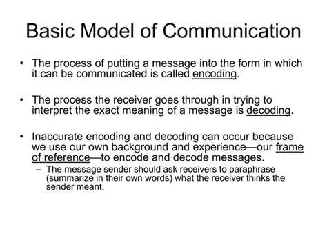 Communication Process Model Ppt