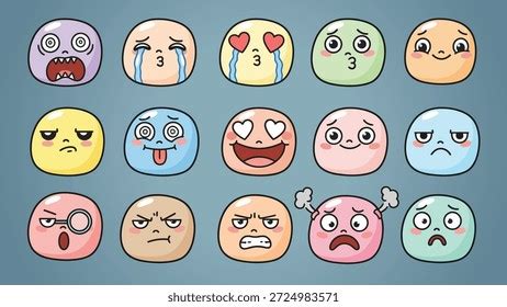Cartoon Faces Funny Face Expressions Caricature Stock Vector Royalty