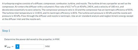 Solved A Turboprop Engine Consists Of A Diffuser