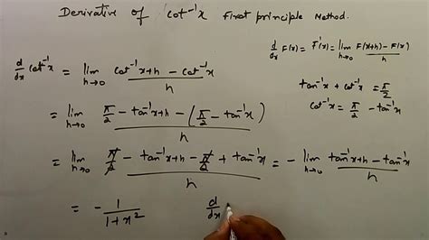 Derivative Of Cot Inverse Of X At Adam Goudeau Blog