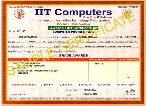6 Month Computer Course Certificate Prntbl Concejomunicipaldechinu Gov Co