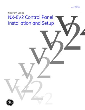 Fillable Online NX 8V2 CONTROL PANEL INSTALLATION MANUAL REV E AUG2005