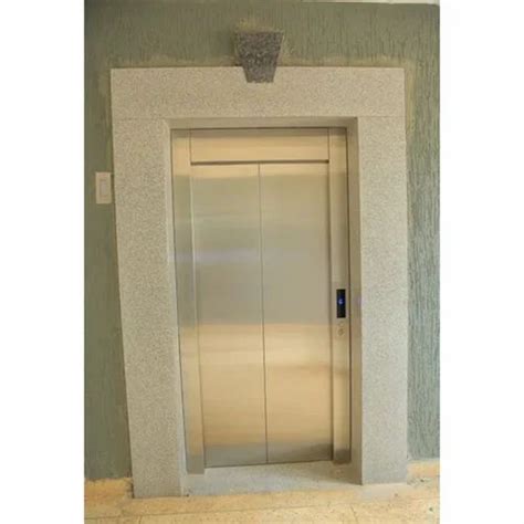 Center Opening Silver Stainless Steel Elevator Door Telescopic At