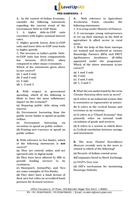 Levelup Ias 2023 All India Open Mock Test 1 Gs Paper I 2023 Black And White Imagerunners
