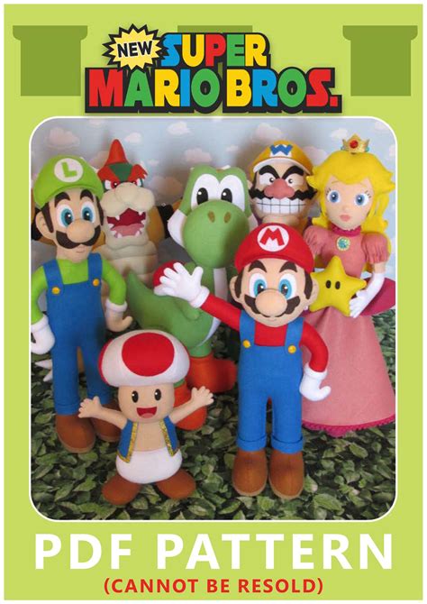 Super Mario Crew Pdf Pattern Felt Pattern Plush Pattern Etsy Canada