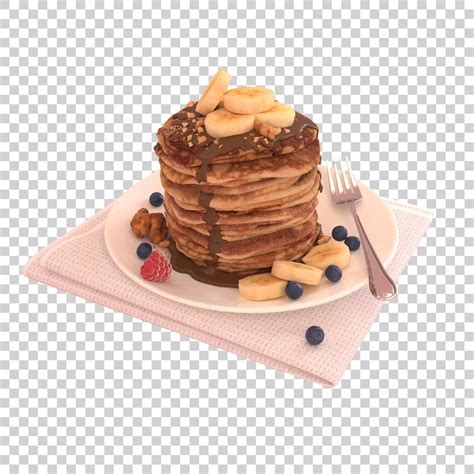 Premium PSD D Render Delicious Chocolate Pancakes