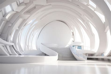 premium photo abstract architecture background white circular