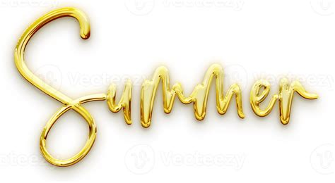 Golden Volumetric 3D Text Inscription Summer Isolated Cut Out 10985324 PNG