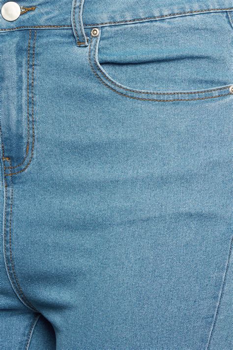 Plus Size Bleach Blue Ripped Skinny Stretch Ava Jeans Yours Clothing