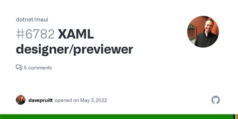 Xaml Designerpreviewer · Issue 6782 · Dotnetmaui · Github