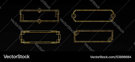 Gold Ui Frame Game Button Medieval Border Design Vector Image