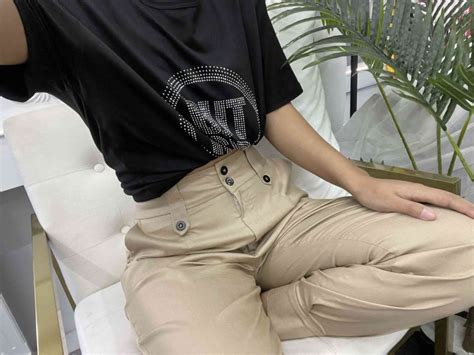 High Waist Buttoned Pocket Design Cargo Pants