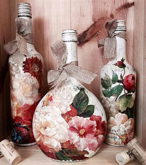 How To Decorate Glass Bottles With Decoupage Diy Recycle With Art Artofit