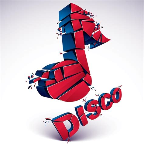 Premium Vector Red 3d Vector Musical Note Broken Into Pieces