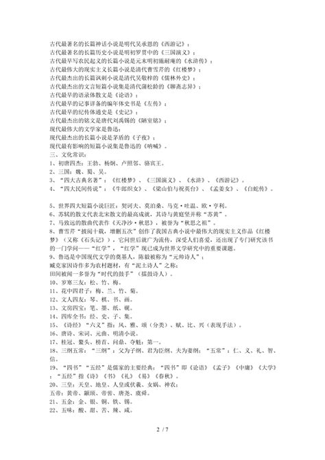 高中语文文学常识大全