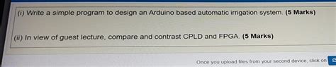 Solved I Write A Simple Program To Design An Arduino Based Chegg