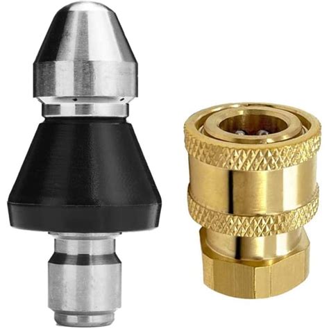 14 Sewer Jetter Nozzle With Connector Adapterpressure Drain Jetter