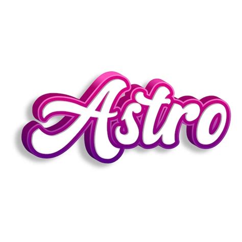 Premium Photo Astro Typography 3d Design Yellow Pink White Background