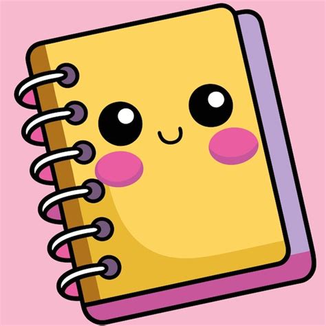 Cute Notebook Cartoon Illustration Premium AI Generated Image