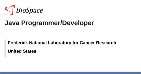 java programmer developer job with frederick national laboratory for cancer research 2987961