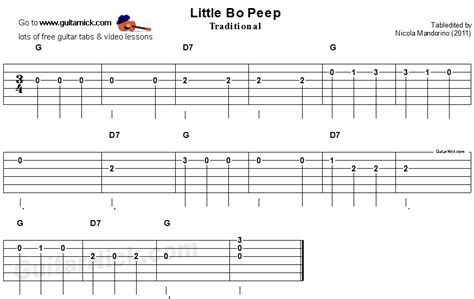 Little Bo Peep Easy Guitar Lesson