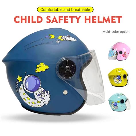 หมวกกันน็อคเด็ก หมวกกันน็อคสำหรับเด็ก รูปแบบการ์ตูน หมวกนิรภัยเด็กมอเตอร์ไซค์ หมวกกันน็อคเด็ก