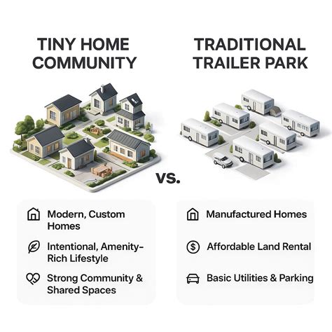 Tiny Tiny Home Community Vs Traditional Trailer Park Same