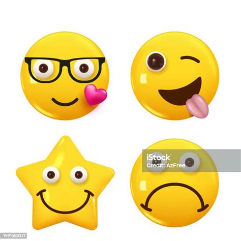 3d 아이콘 노란색 미소 이모티콘 세트 아이콘 스마일 이모티콘을 설정합니다 벡터 3차원 형태에 대한 스톡 벡터 아트 및 기타 이미지 3차원 형태 개념 개체 그룹
