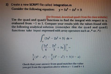 Solved 2 Create A New Script File Called Integrationm