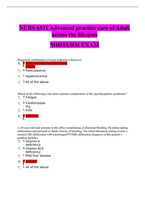 NRNP 6531 NURS 6531 Week 6 Midterm Exam AND FINAL EXAMS Latest With