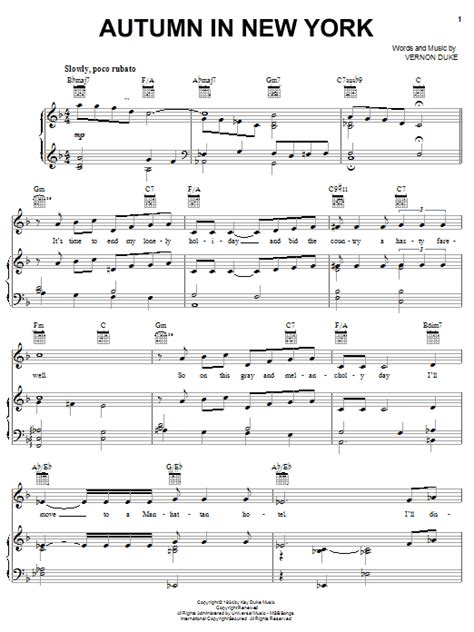 Autumn In New York Sheet Music Direct