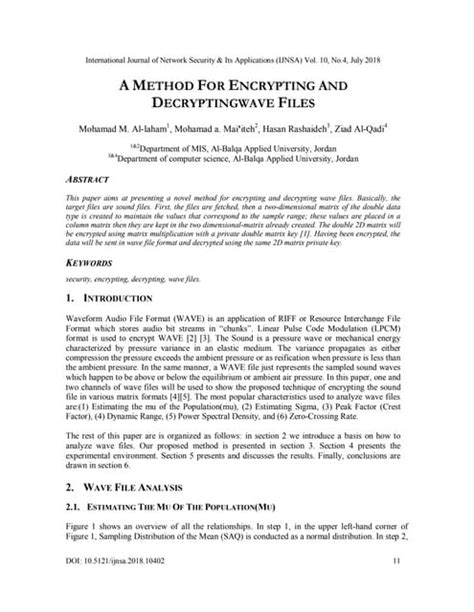 A Method For Encrypting And Decryptingwave Files Pdf A Method For Encrypting And Decryptingwave Files Pdf