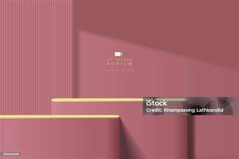 럭셔리 핑크 골드 3d 라운드 연단 사실적 또는 빛과 그림자가 있는 제품 디스플레이 프레젠테이션을 위한 받침대 무대 화장품을