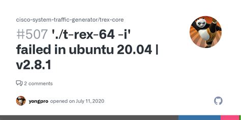 T Rex I Failed In Ubuntu V Issue Cisco System Traffic Generator
