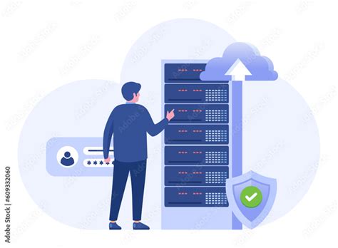 Server Computing Database System Programming Hardware And Technology Computer Flat Vector