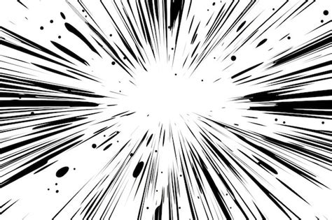 Dynamic Explosion Effect Illustrated In A Vibrant Manga Style With