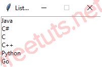 Cách sử dụng widget Listbox trong Tkinter Freetuts