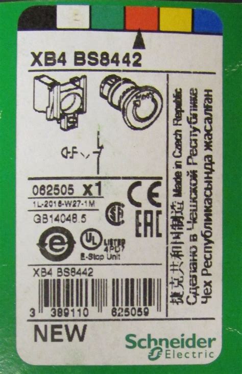 Schneider Electric Xb4 Bs8442 Twist Release Red Mushroom Head E Stop