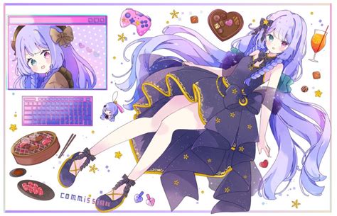 Tsukiyo Skymint Original Absurdres Commentary Commission Highres Skeb Commission 1girl