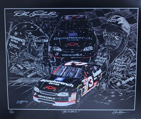 Dale Earnhardt Black Attack Original Artist Proof Sam Bass 26 X 31