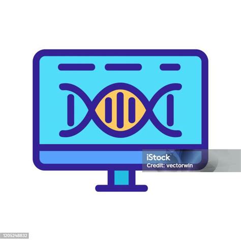 Dna 모니터 아이콘 벡터 격리된 등고선 기호 그림 Dna에 대한 스톡 벡터 아트 및 기타 이미지 Dna 개념 나선형