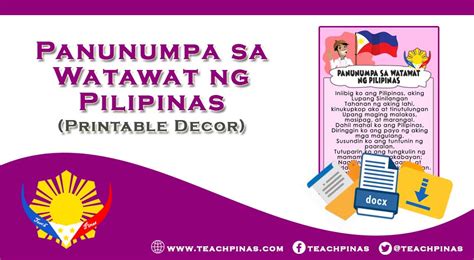 Panunumpa Sa Watawat Ng Pilipinas Printable Decor Teach Pinas