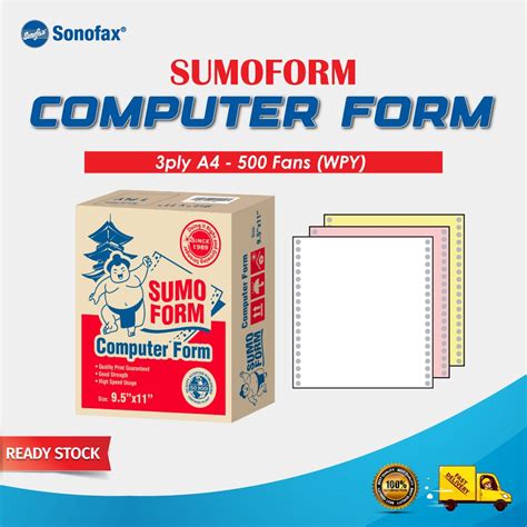 Sumo Form Computer Form 3 Ply A4 9 5 X 11 500 Fans White