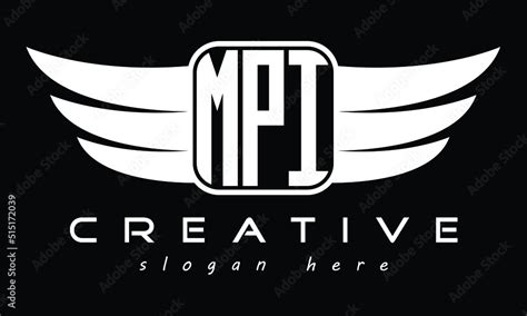 Mpi Three Letter Wings Flying Initial Wing Symbol Minimalist Creative