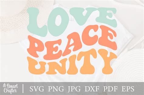 Love Peace Unity Svg Wavy Design Graphic By Smart Crafter · Creative