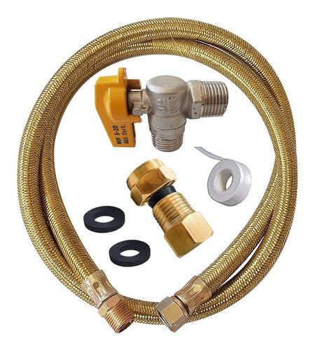 Kit Instalaçao Gás Encanado Mangueira 2mt Registro adaptador