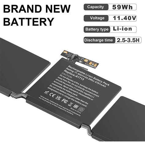 A1713 A1708 Battery For MacBook Pro 13 Model A1708 Retina Late 2016 Mid 2017 Walmart Com
