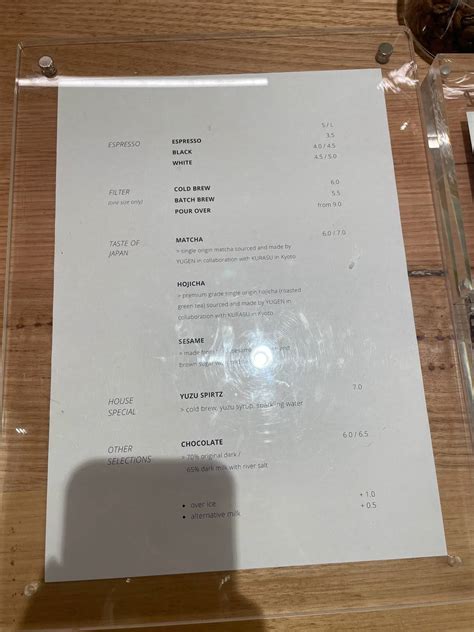 menu at hikari cafe melbourne